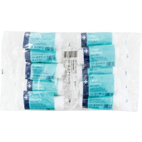 Reliance Medical HSE Large Dressing, 18cm x 18CM, Pack of 10