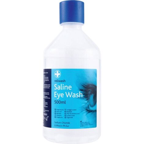 Reliance Medical Reliwash Saline Eye Wash, 500ml, Pack of 10