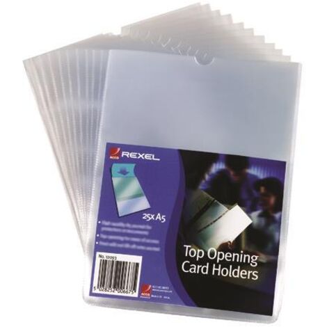 Rexel Nyrex Cardholder A5 Top Opening Clear Pack of 25 12093