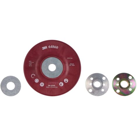 3M High Performance Ribbed Back-Up Pad, 115 mm, Red