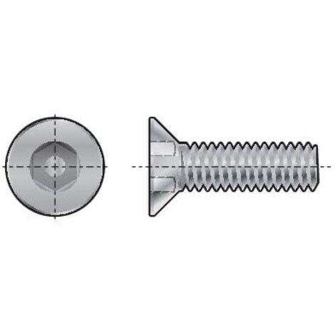 Qualfast M10X50 A2 St/St Pin Hex Countersunk M/C Screw