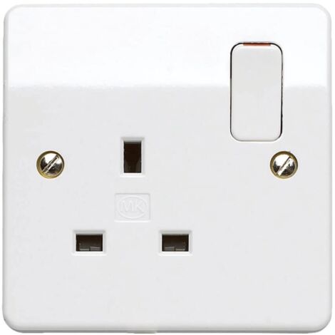 MK Electric Single Socket, White, 13A