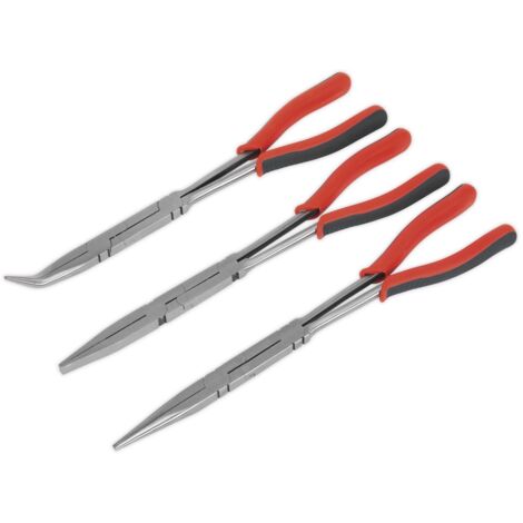 Sealey Double Joint Pliers Set 3 Piece Long Reach 335mm