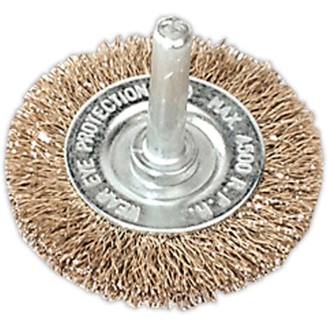 Sealey Flat Wire Brush 50MM with 6MM Shaft