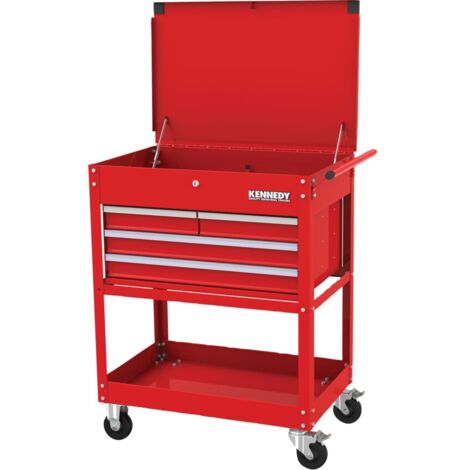 Kennedy 4-Drawer Service Cart with Castors and Side Handle