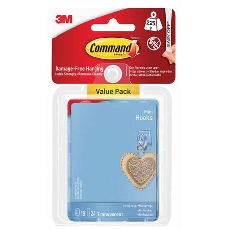 Command Clear Mini Hooks Value Pack (Pack 18) COM17006CLRV
