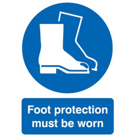 Sitesafe Foot Protection Must Be Worn Vinyl Sign - 200 x 300mm