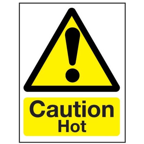 Sitesafe Caution Hot 200 x 150mm Self Adhesive
