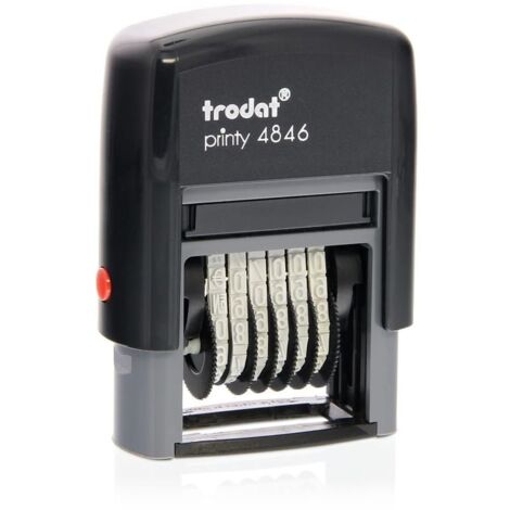 Trodat Trodat Printy 4846 Self Inking Number Stamp 27x4mm Black Ink
