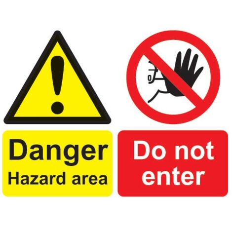 Sitesafe Hazard Area Rigid PVC Danger Sign - 450 x 300mm