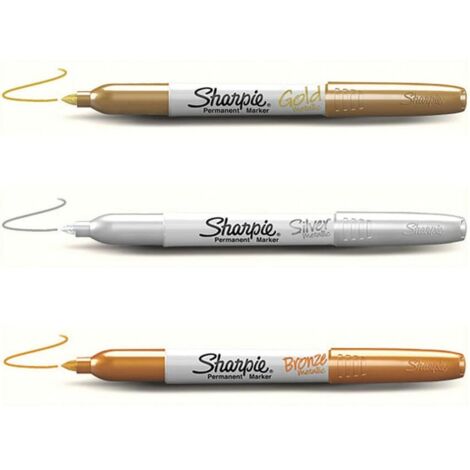 Sharpie 1849114 Marker Pen Gold/Silver/Bronze (Pack-3)