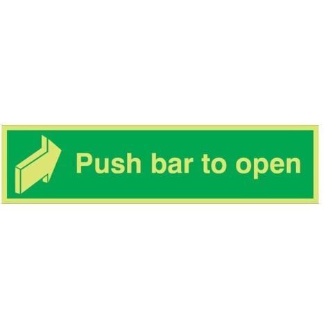 Sitesafe Fire Exit Push to Open Photoluminescent Rigid PVC Sign - 600 x ...