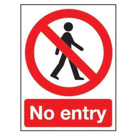 Sitesafe NO Entry Rigid PVC Sign - 297 x 420mm