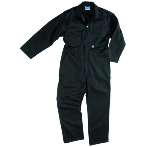 366-BLACK 48" ZIP Front Coverall