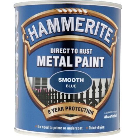 Hammerite Direct to Rust Smooth Blue Metal Paint - 750ML