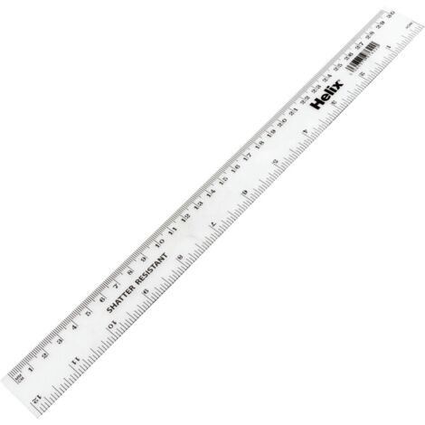 Helix 30CM Shatterproof Ruler Clear