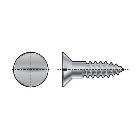 Matlock 3X20MM Slotted Countersunk (Flat) Head Wood Screw A4 (BX-200)