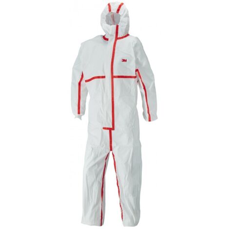 3M 4565 Hooded White Coveralls - CE Type 4/5/6 (M)