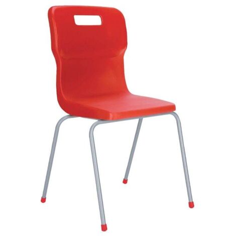 Titan 4 Leg Chair 350mm Red (Conforms to BS EN1729 Parts 1 and 2) - KF72179