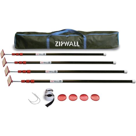 Zipwall 10 Spring Loaded Poles Stainless Steel 3M (PK-4)