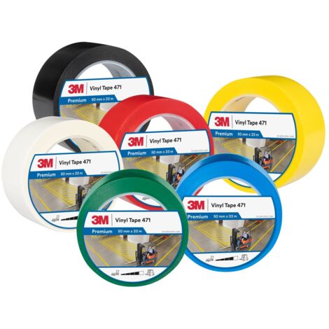 3M Lane and Safety Marking Tape 471 White 25 mm x 33 M 0.13 Mm