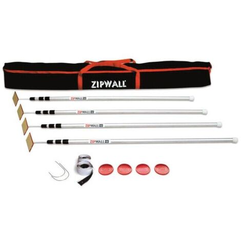 Zipwall 12 Spring Loaded Poles Aluminium 3.6M (PK-4)