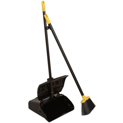 Bulldozer Heavy Duty Long Handled Dustpan and Brush Set