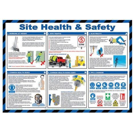 Sitesafe Site Health & Safety Poster Laminated (590 x 420mm)
