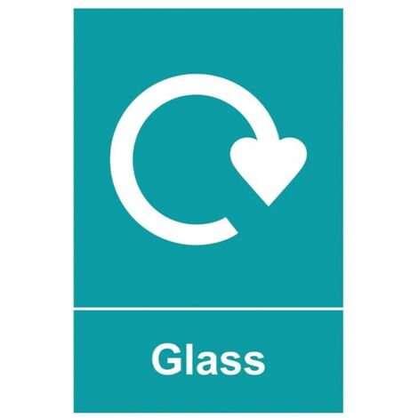 Sitesafe Glass Recycling Sign Self Adhesive Vinyl (150 x 200mm)