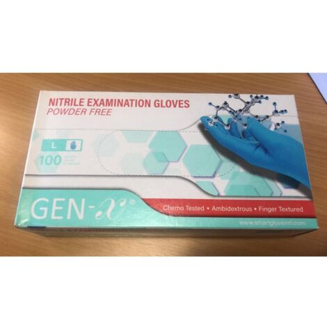 Gen-x 3.5G Blue Nitrile Glove, EN-374, Box 100, Small