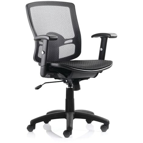Palma Task Operator Chair Black Mesh Back Black with Arms