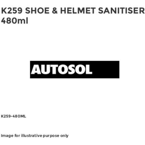 Autosol K259 Shoe & Helmet Sanitiser 480ml