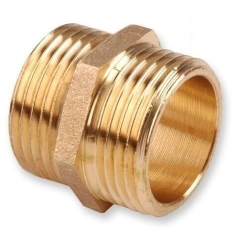 Messing Gewindefitting Doppelnippel Nippel 1/2" AGxAG