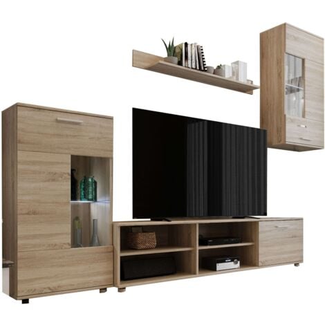 Mueble De Salón En Color Roble Sonoma 230x38,3 cm Moderno