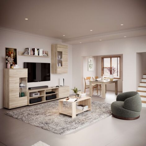 Mueble De Salón En Color Roble Sonoma 230x38,3 cm Moderno