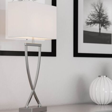 By Rydens Tischleuchte Omega in Weiß und Chrom E27 270mm