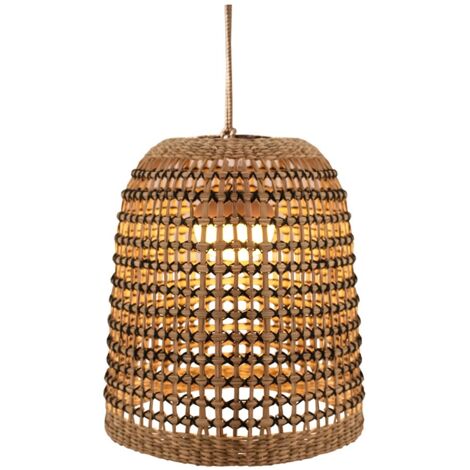 NewGarden LED Akku Pendelleuchte Positano 35 in Natur und Schwarz