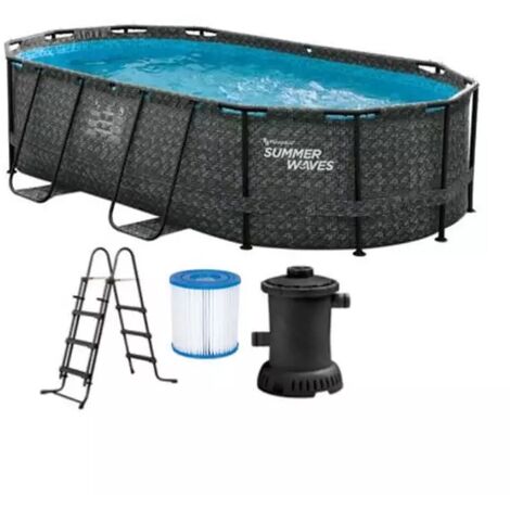 Piscine tubulaire Dark ovale 4,24 m x 2,50 m x 1,00 m