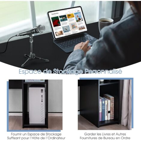 COSTWAY Bureau Informatique avec Tiroir et Support PC, Bureau d ...