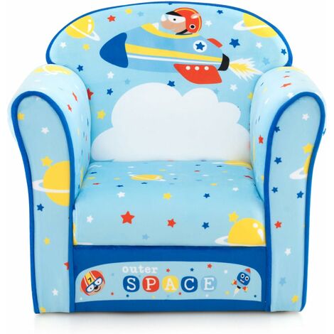 COSTWAY Fauteuil Enfants en Velours avec Motif Mignon, Canapé Enfants ...