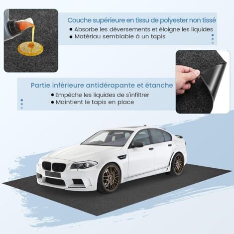 COSTWAY Tapis de Sol pour Garage Imperméable 252,5 x 221 cm, Tapis ...