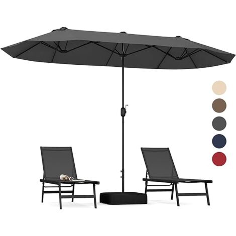 COSTWAY Parasol Double de Jardin 396 x 201 CM, Parasol Extra Large avec ...