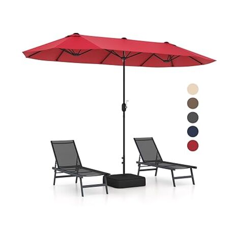 COSTWAY Parasol Double de Jardin 396 x 201 CM, Parasol Extra Large avec ...