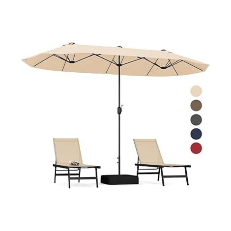 COSTWAY Parasol Double de Jardin 396 x 201 CM, Parasol Extra Large avec ...