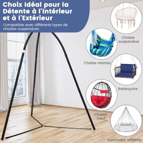 COSTWAY Support pour Fauteuil Suspendu, Pied Fauteuil Suspendu Pivotant ...