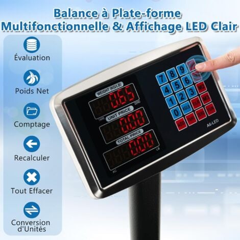 COSTWAY Balance Plateforme Professionnelle Industrielle avec Écran LED ...