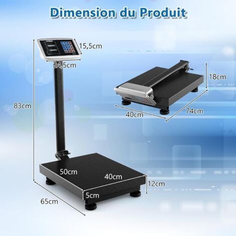 COSTWAY Balance Plateforme Professionnelle Industrielle avec Écran LED ...