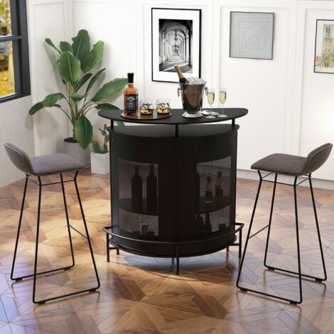 Table haute de cuisine avec rangement bouteilles contre le désordre ...