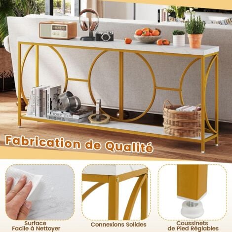 COSTWAY Console Meuble XXL, Grand Table Console Industriel, 180 x 30 x ...