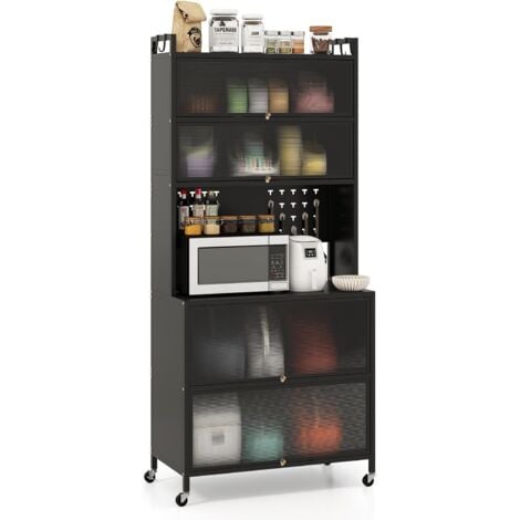 COSTWAY Meuble Cuisine Rangement 6 Niveaux, Etagere Rangement Cuisine ...